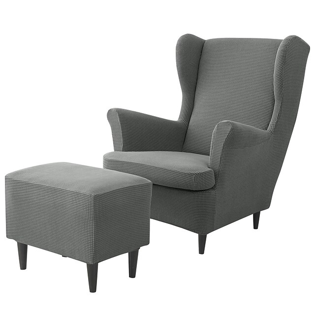 ving stoltrekk sett, inkluderer stretch wingback stol trekk og ottoman ...