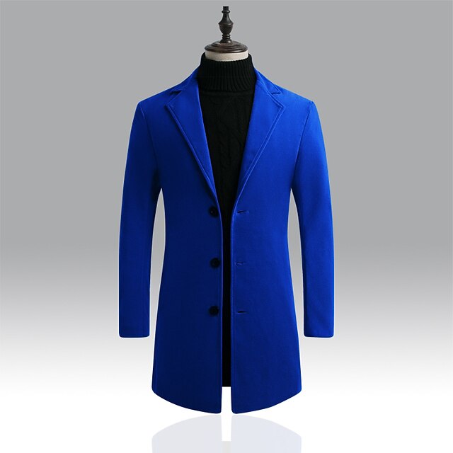 Men's Winter Coat Overcoat Business Casual Winter Polyester Thermal ...