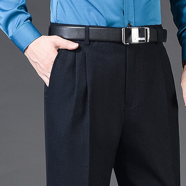 Men's Dress Pants Trousers Slacks Pleated Pants Pocket Pleats Straight ...