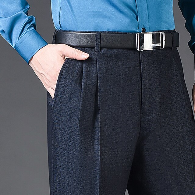 Men's Dress Pants Trousers Slacks Pleated Pants Pocket Pleats Straight ...
