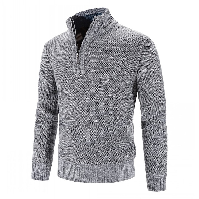 Men's Dress Sweater Pullover Sweater Jumper Fleece Sweater Ribbed Knit ...