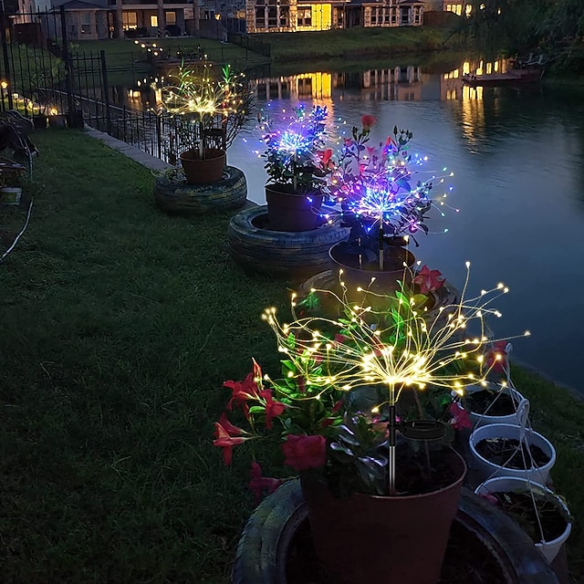 Solar Garden Lights Firework Lights Solar Lights Outdoor Waterproof ...