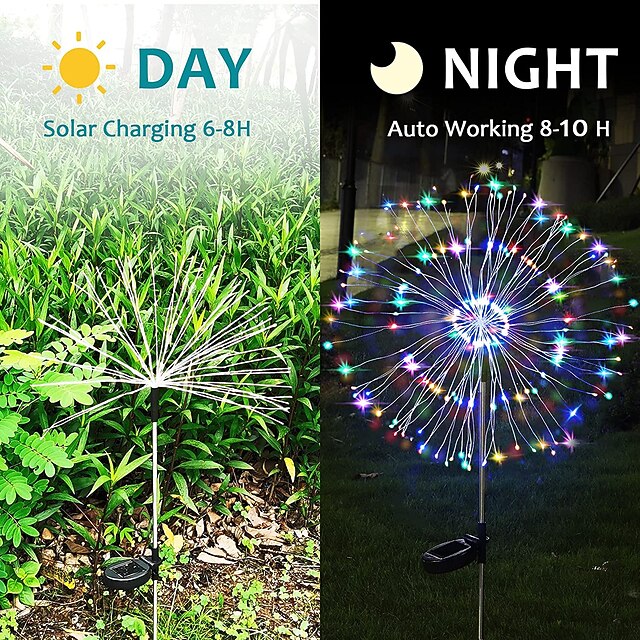 Solar Garden Lights Firework Lights Solar Lights Outdoor Waterproof ...