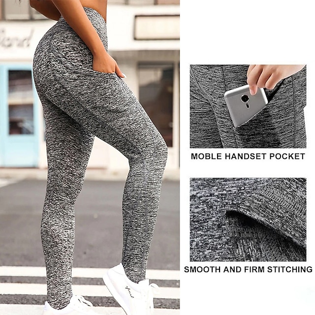 Femme Gym Legging Sport Collant Legging Poches latérales Bas Athlétique ...