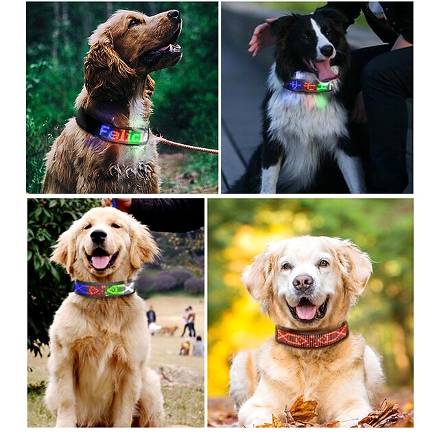 2023 New Bluetooth Programmable LED Pet Dog Cat Collar Flashing ...