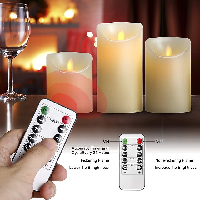 LED Candles Flameless Flickering Pillar Candles with Remote and Timer ...