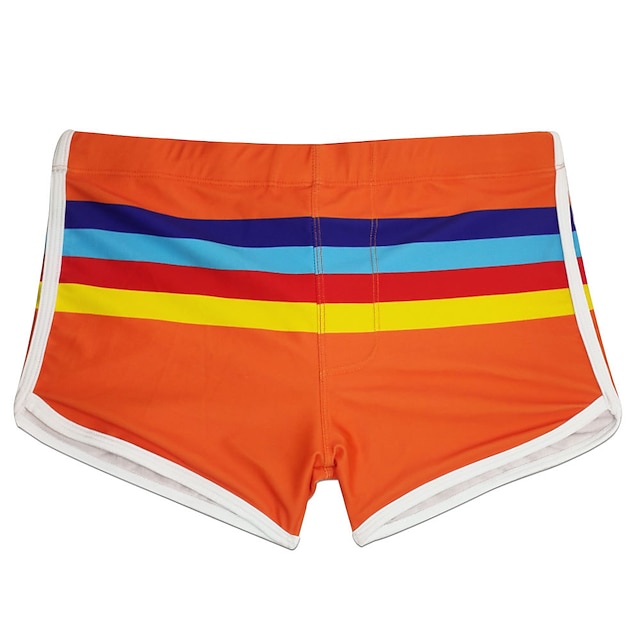 Men's Swimwear Swim Trunks Swim Briefs Print Stripe Antibacterial Leak ...