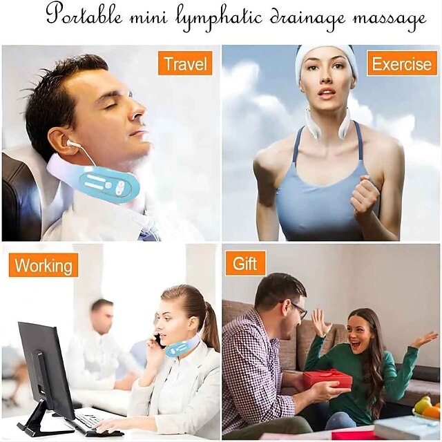 Neck Acupoints Lymphvity Massage Device Electric Pulse Neck Massage for ...