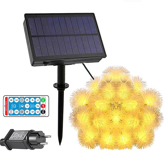 Firefly Dandelion Fairy String Lights 10M-50M Solar and Plug-in Dual ...