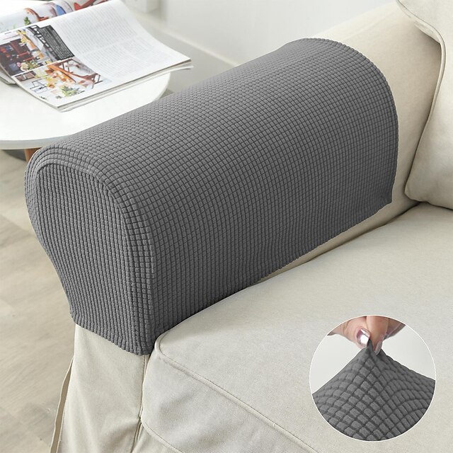 2 Pcs Stretch Armrest Covers Spandex Jacquard Arm Covers Soft and ...