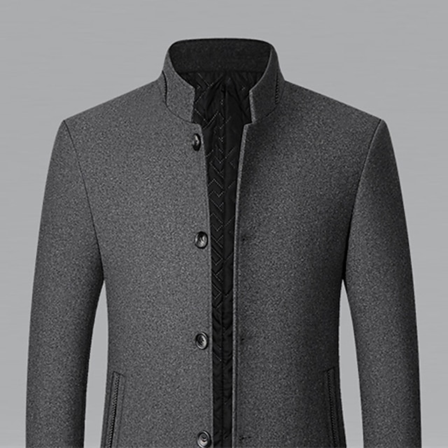 Men's Winter Coat Wool Coat Overcoat Business Daily Wear Winter Wool ...