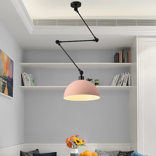 LED Pendant Light, Macaron Pole Rocker Arm Chandelier 30 cm 3000K E27 1 ...