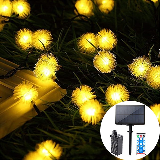 Firefly Dandelion Fairy String Lights 10M-50M Solar and Plug-in Dual ...