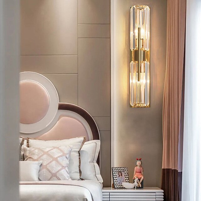 led wandlampen kristallen wandkandelaars luxe gouden wandlamp elegante ...
