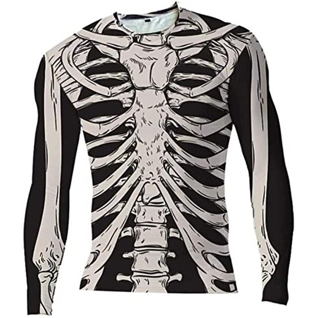 Skull Men's Graphic Skeleton T shirt Shirt Long Sleeve T shirt 3D Print ...