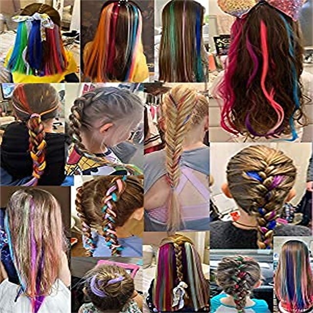 Clip On Hair Extension 22 inch Colored Hair Straight Hair Extension ...