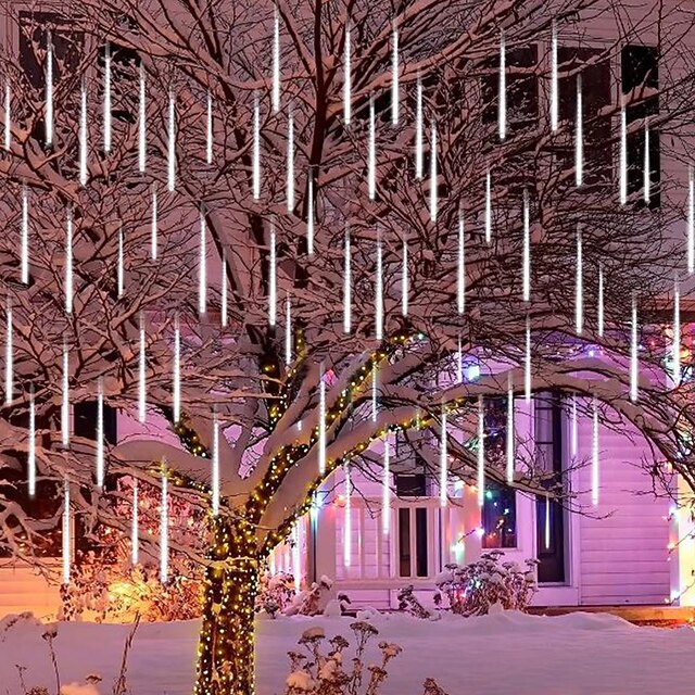 Meteor Shower Rain Lights Outdoor Icicle Snowfall Light for Christmas Decoration LED Decoration ...