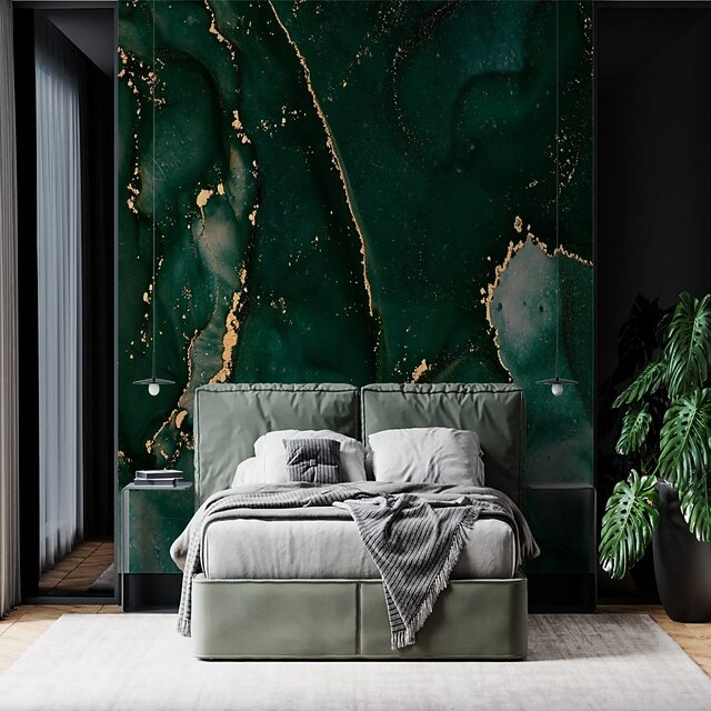cool wallpapers muurschildering abstract marmer groen wandbekleding ...
