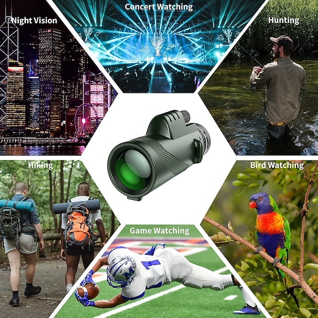 50x60 Monocular Telescope Phone Camera Waterproof Monocular Focus with ...