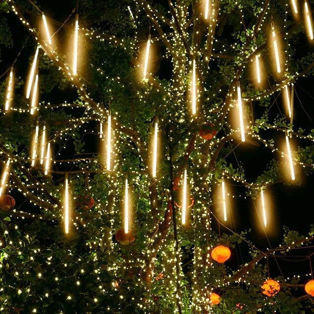 2 Pack Meteor Shower Rain LED String Light 30cm 11.8 Inches 16 Tubes ...