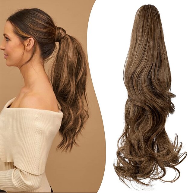 Claw Clip Ponytail Extension 20 Inch Clip in Wavy Ponytail Hair ...