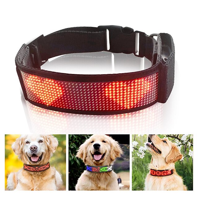 2023 New Bluetooth Programmable LED Pet Dog Cat Collar Flashing ...