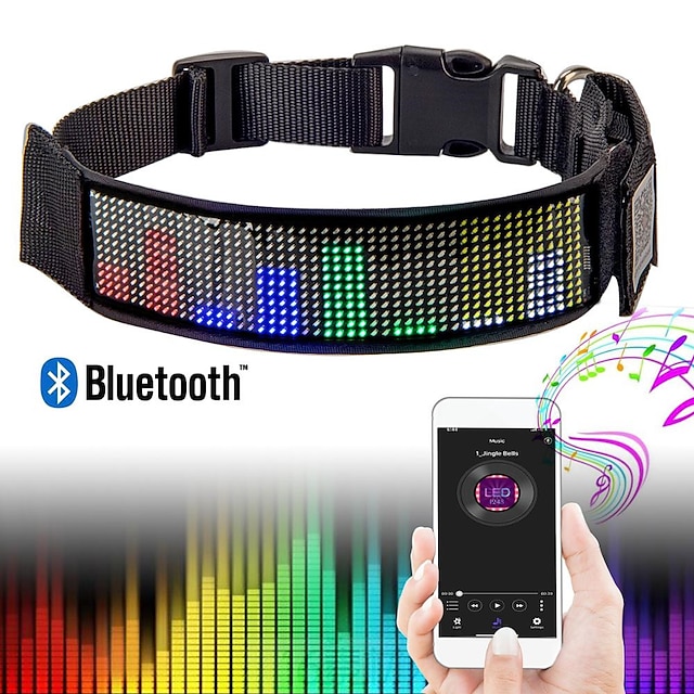 2023 New Bluetooth Programmable LED Pet Dog Cat Collar Flashing ...