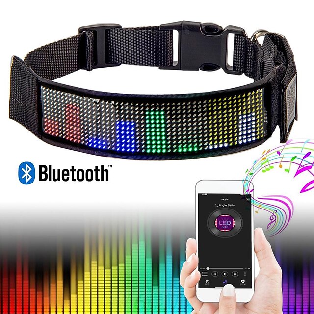2023 New Bluetooth Programmable LED Pet Dog Cat Collar Flashing ...