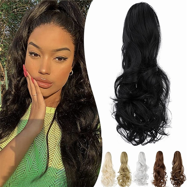Claw Clip Ponytail Extension 20 Inch Clip in Wavy Ponytail Hair ...