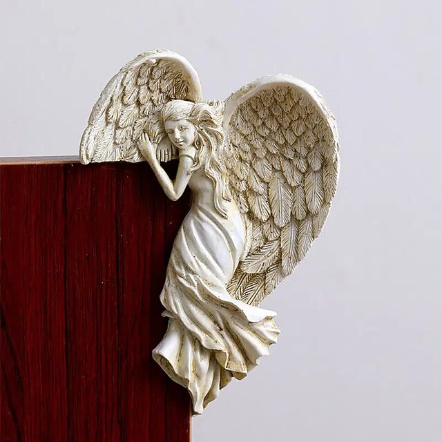 Door Frame Angel Decor Statues Ornaments with Heart-Shaped Wings ...