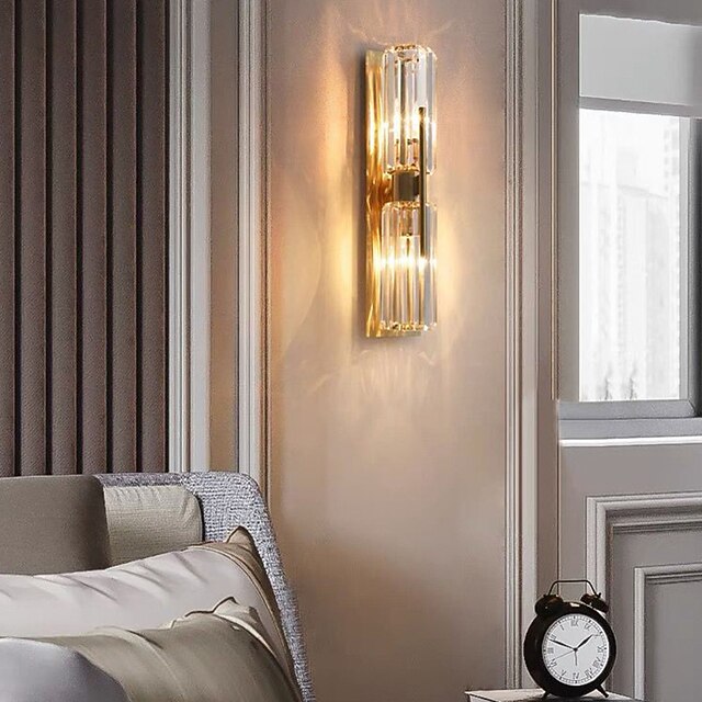 led wandlampen kristallen wandkandelaars luxe gouden wandlamp elegante ...