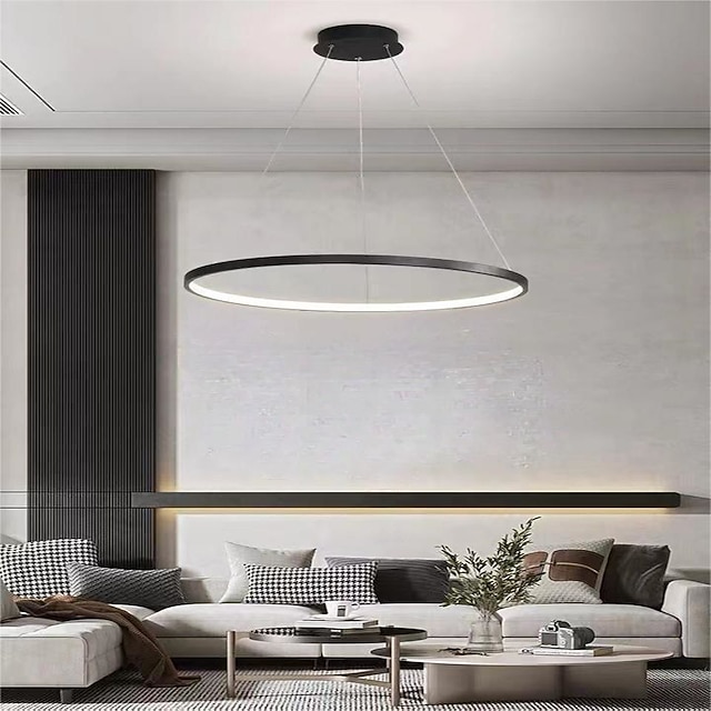 60 80 cm LED Pendant Light Circle Design Unique Design Metal Painted ...