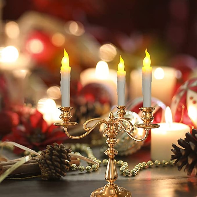 6/12PCS Flameless Candles LED Candles Lights 6.5in 16.5CM White ...