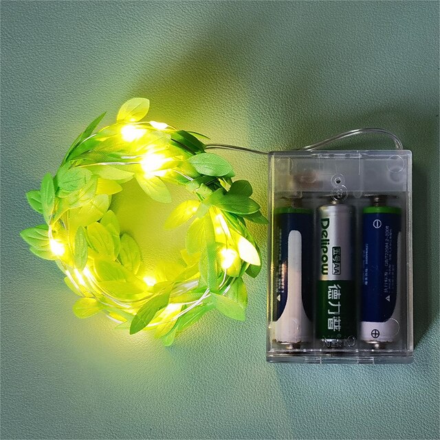 Artificial Plants LED String Light 2M Creeper Green Leaf Home Wedding ...