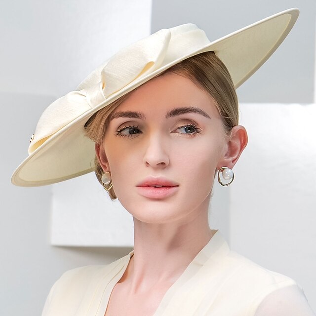 Elegant Sweet Flax Hats with Bowknot / Party / Evening Headpiece ...
