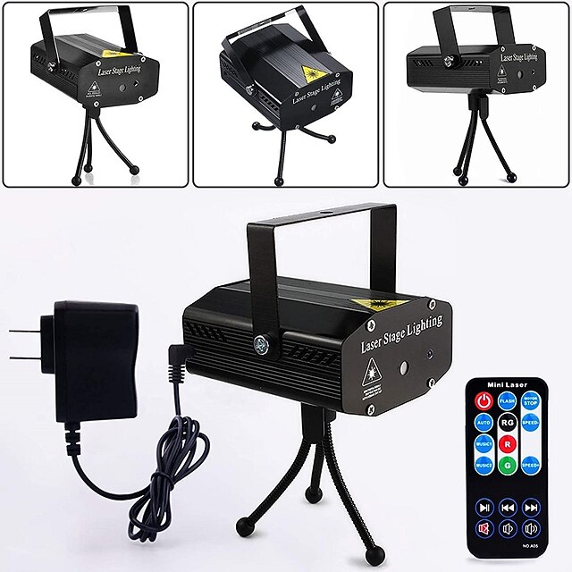 Portable Remote Control LED Stage Light DJ Disco Light Projector Laser ...