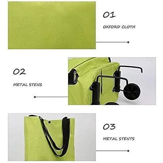 Folding Shopping Pull Cart Trolley Bag With Wheels Foldable Shopping ...