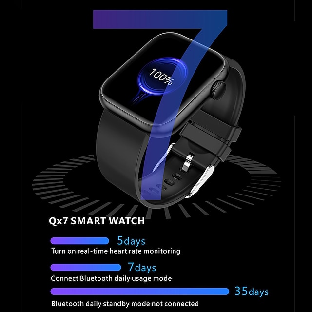 iMosi QX7 Smart Watch 1.85 inch Smartwatch Fitness Running Watch ...