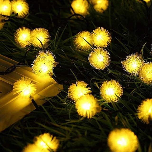Firefly Dandelion Fairy String Lights 10M-50M Solar and Plug-in Dual ...