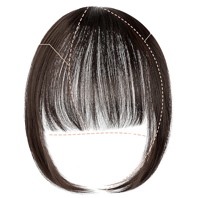 Bangs Hair Clip in Extensions Natural Fringe Bangs Clip-on Front Neat ...
