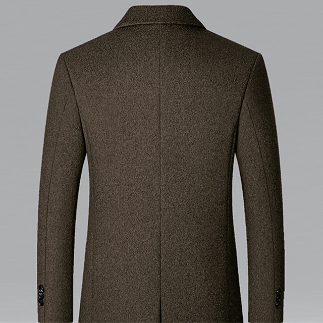 Men's Winter Coat Wool Coat Overcoat Business Daily Wear Winter Wool ...