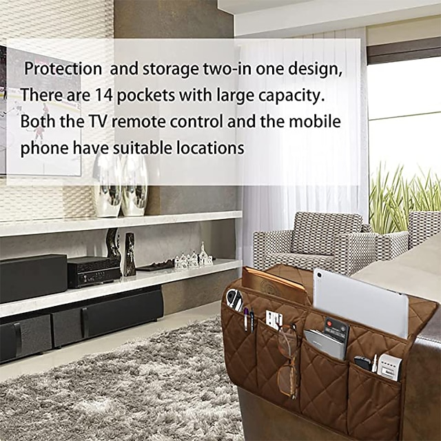 Waterproof Sofa Cover Armrest Cover Organizer Remote Control Holder for ...