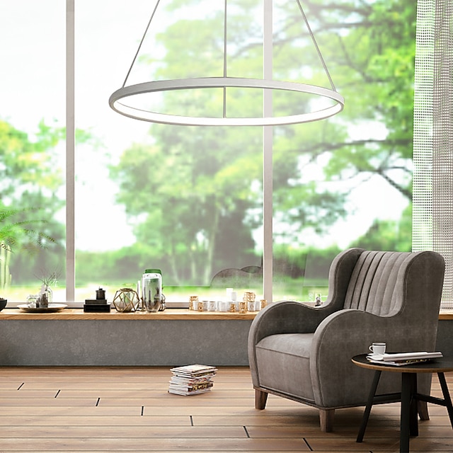 60 80 cm LED Pendant Light Circle Design Unique Design Metal Painted ...