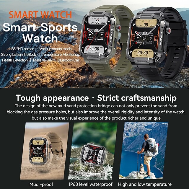 iPS mk66 Smart Watch 1.85 inch Smartwatch Fitness Running Watch ...