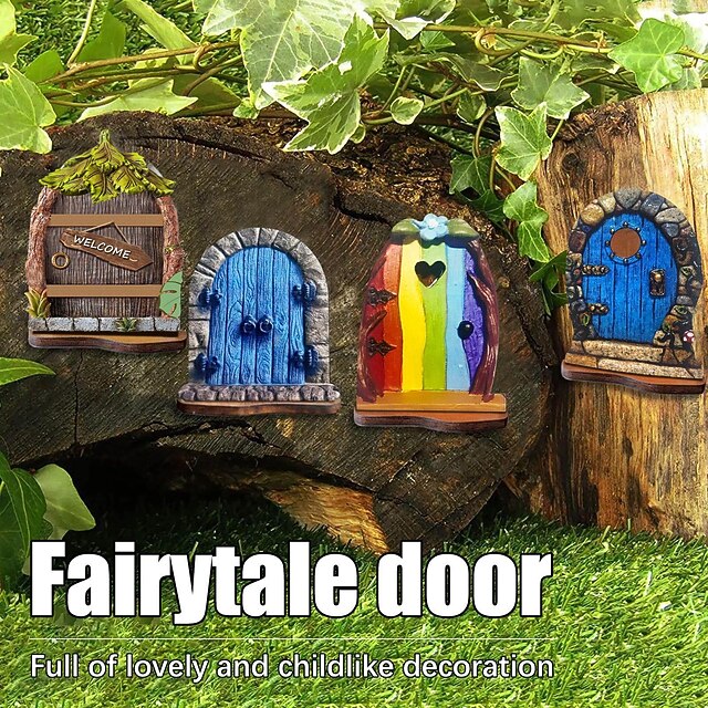 6pcs Fairy Garden Door for Tree Fairy Garden Outdoor Decor Accessories ...