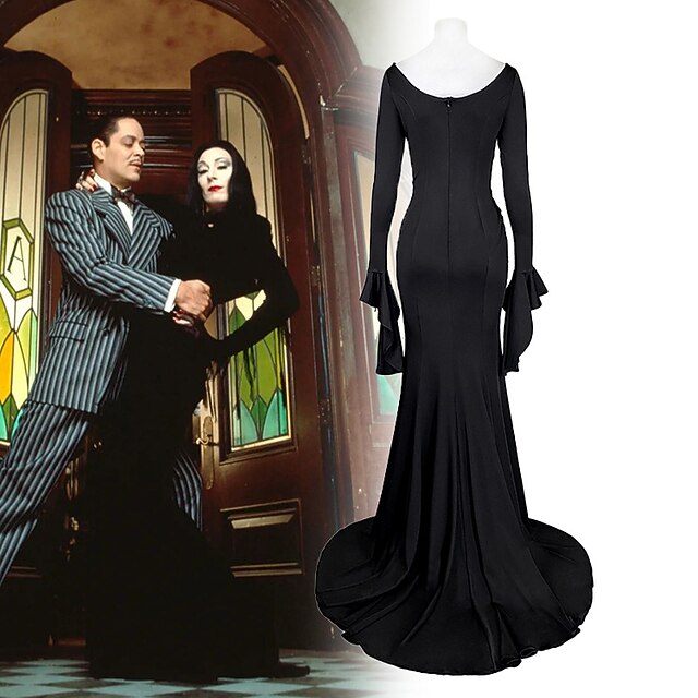 Morticia Addams Mermaid Dress Wednesday Addams Goth Black Dress Addams ...