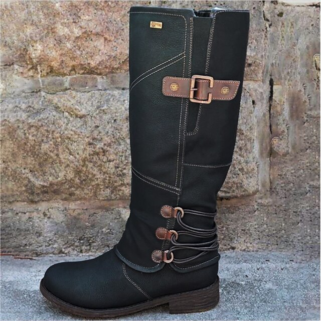 Women's Boots Biker boots Plus Size Riding Boots Outdoor Daily Solid ...