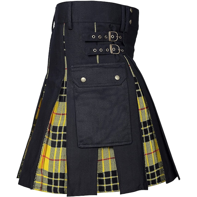 Rétro Vintage Punk et gothique Kilts utilitaires écossais Homme Cosplay Costume Mascarade Fête ...