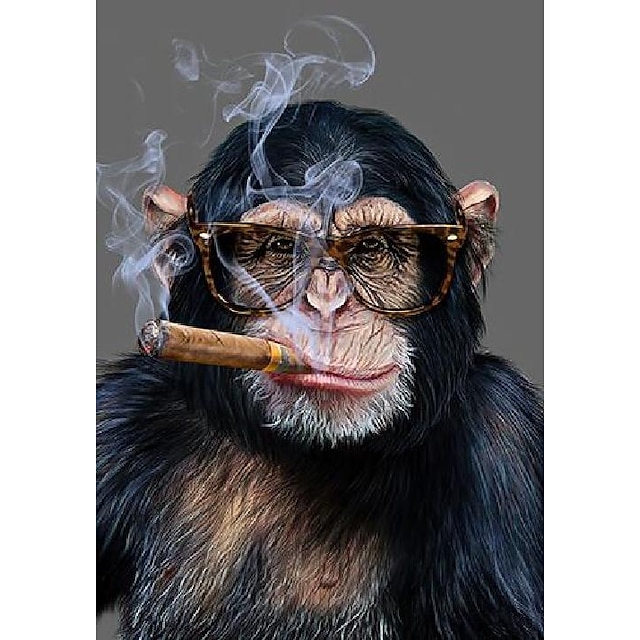 Wall Art Canvas Monkey Smoking a Cigar Paintings on the Wall Art ...