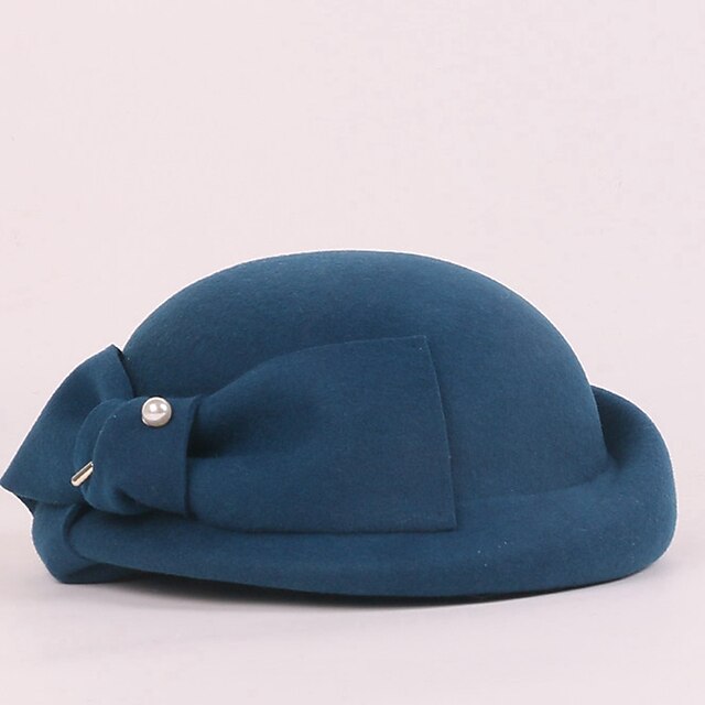 Elegant Fashion 100% Wool Hats with Smooth / Solid 1pc Party / Evening ...
